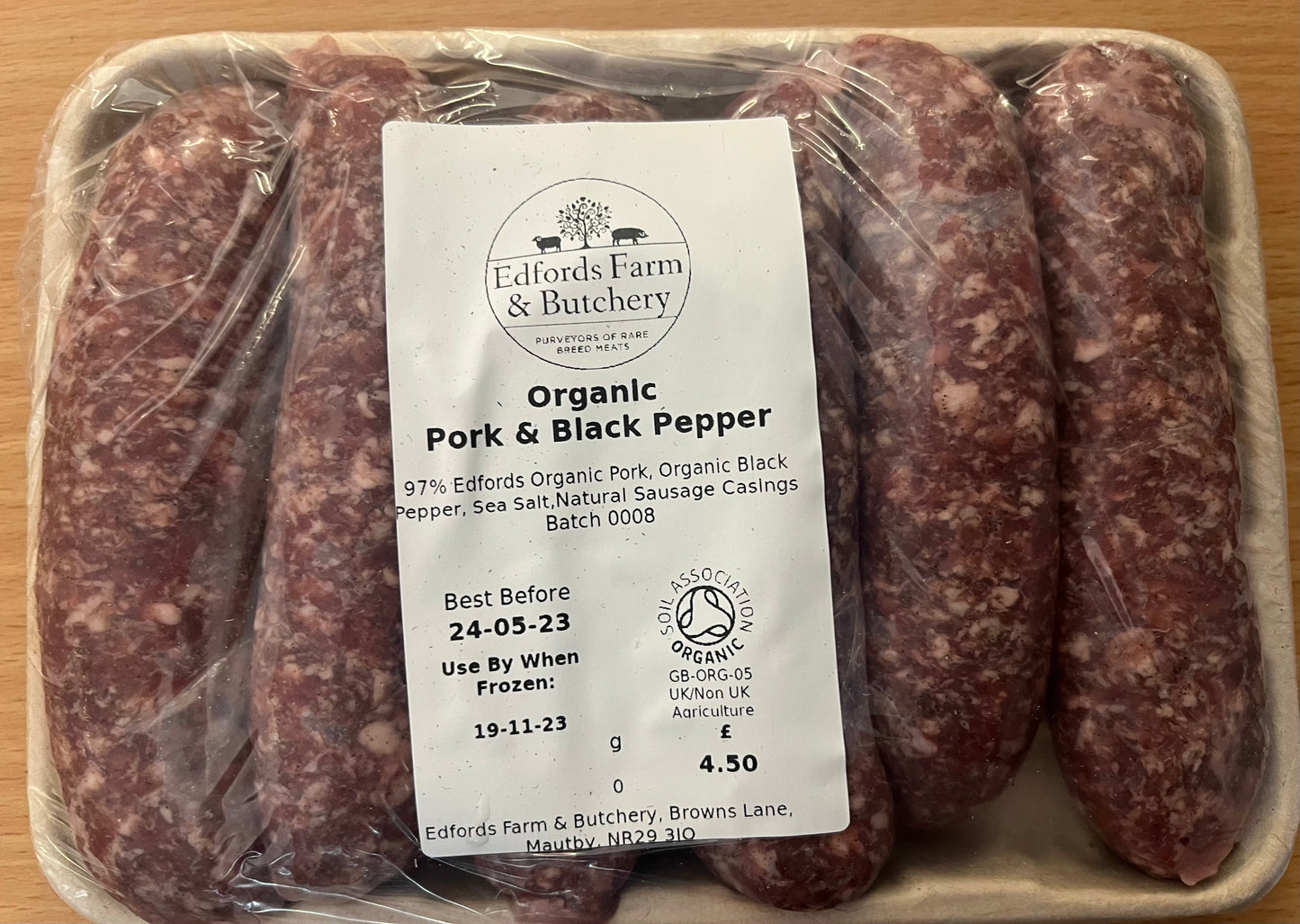 Organic Black Pepper Sausages – Edfords Farm Butchery